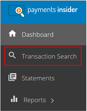 How to Search for a Transaction on Payments Insider